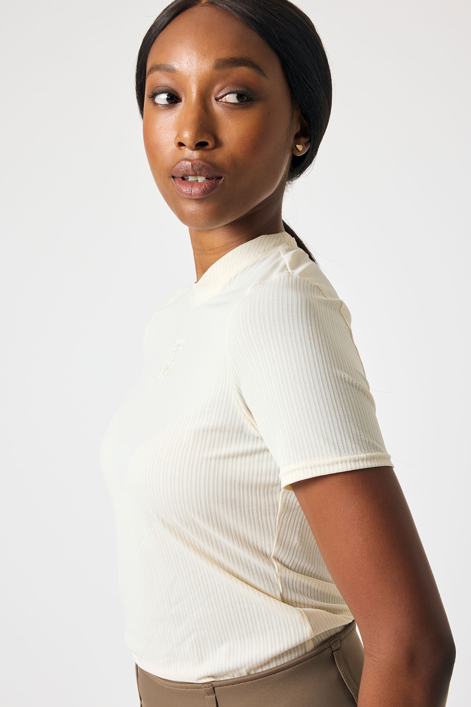 Courtney S/S Striped Mesh Top – horze