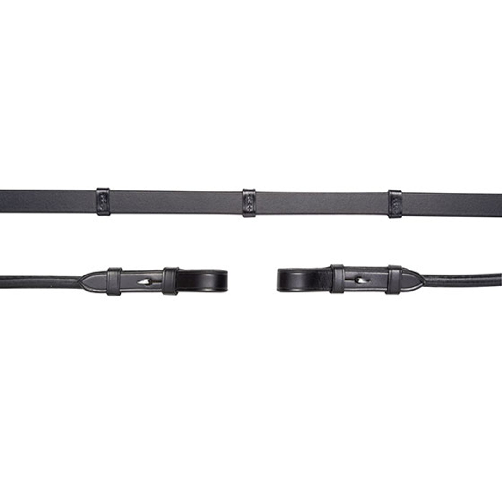 Leather reins,hook&stud,w.stop, Bridle reins round raised – horze