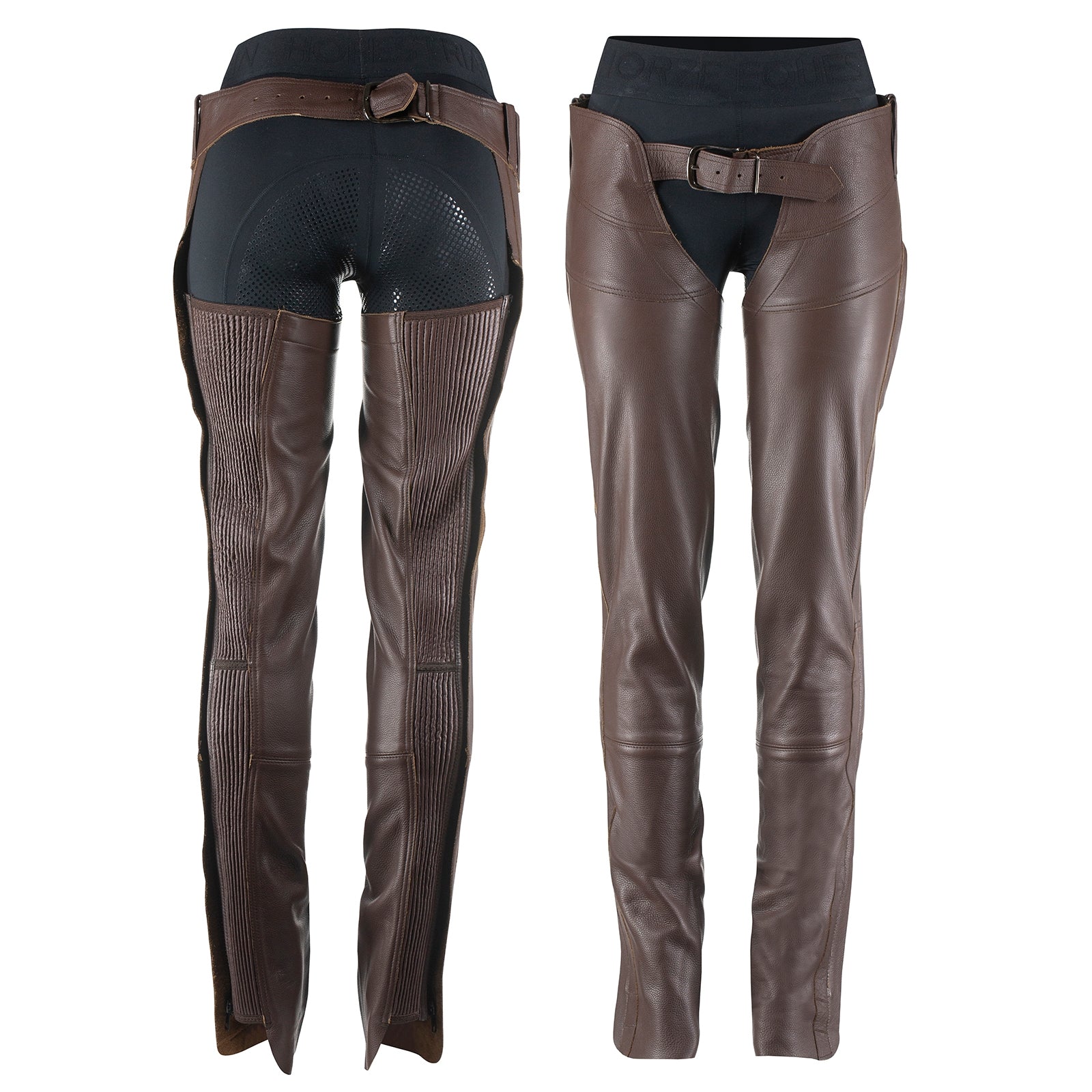 Horze Blake Leather Full Chaps – Dark Brown – horze